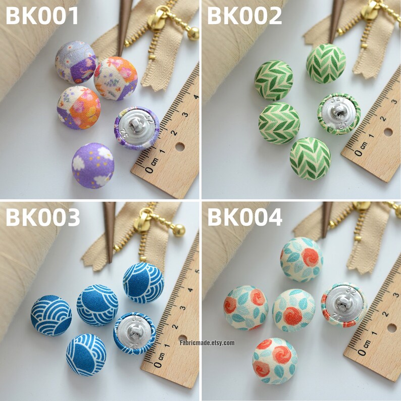 Handmade Floral Fabric Buttons Set of 10 Cloth Buttons 20mm - Etsy