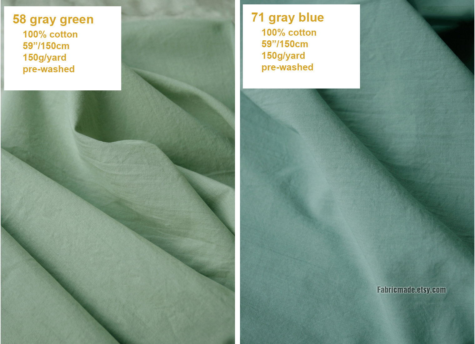 Pre-washed Morandi Colors Cotton Fabric 1/2 Yard | Etsy