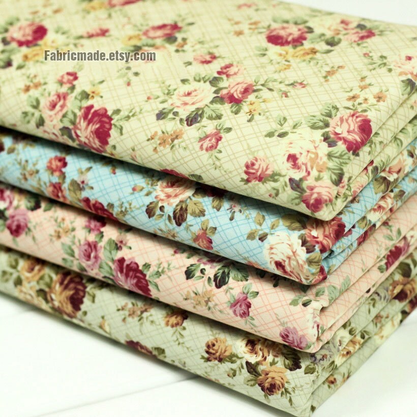 Flower Fabric/ Cotton Fabric/ Shabby Chic/ Flower Cotton/ - Etsy Flower Fabric/ Cotton Fabric/ Shabby Chic/ Flower Cotton/ - Etsy