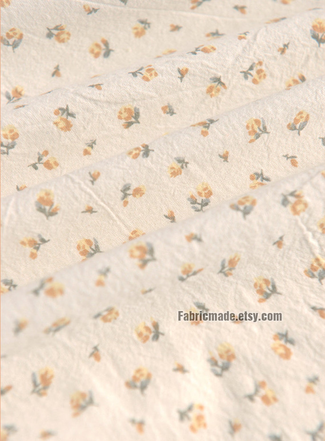 Pre-washed Little Yellow Flower Linen Blended Fabric 1/2 | Etsy
