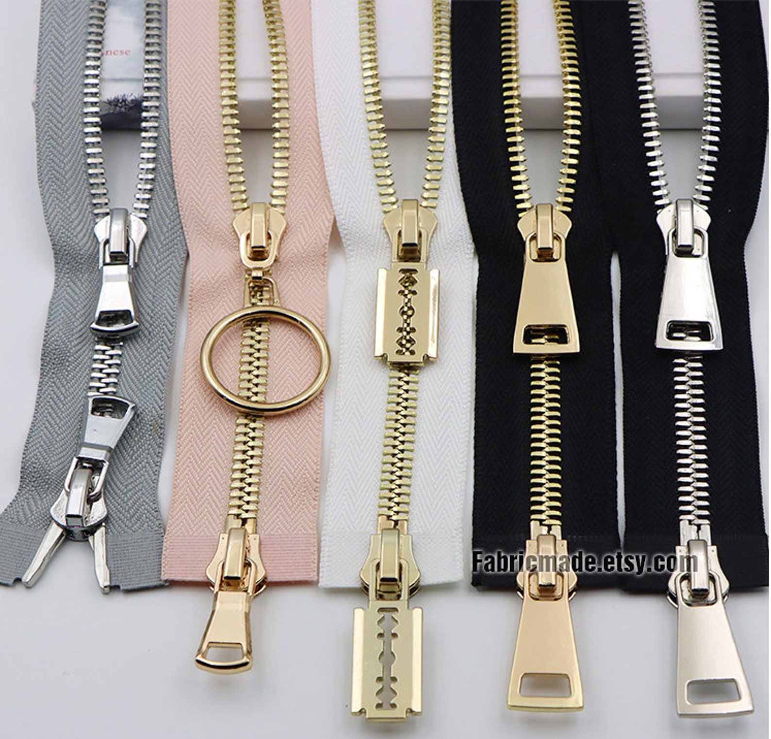 Luxury 8 Gold Silver Teeth Zippers BRASS Extra Heavy 2 Way - Etsy