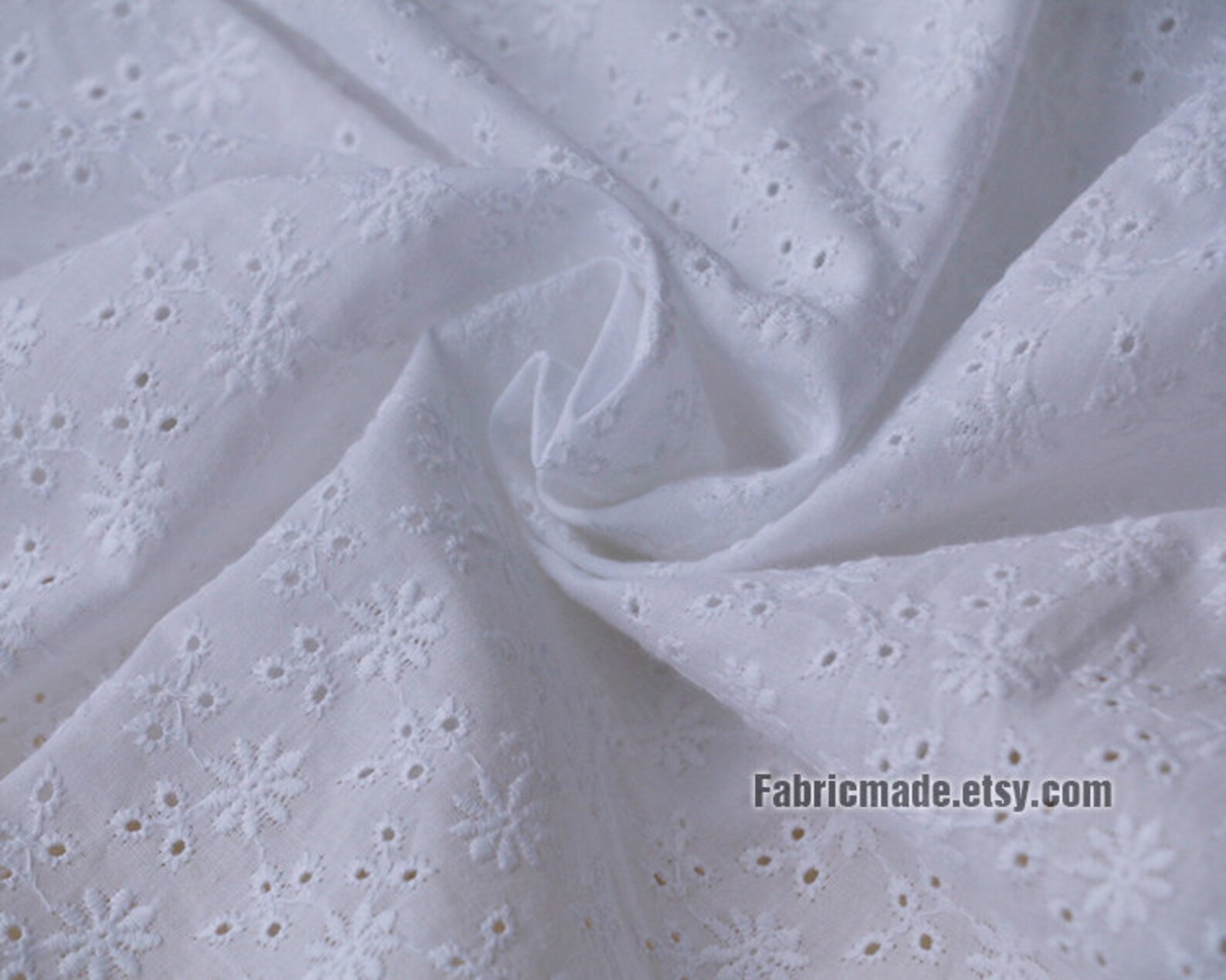 Embroidery Floral Fabric Eyelet Flower Embroidery White - Etsy