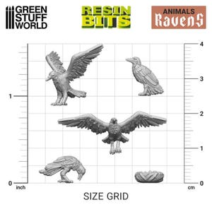 3D Print Set - Crows, Raben Made of Resin for Model Making, Miniatures ...