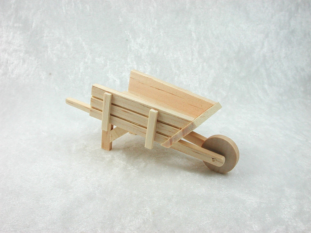 Miniature Wooden Wheelbarrow for the Dollhouse - Etsy
