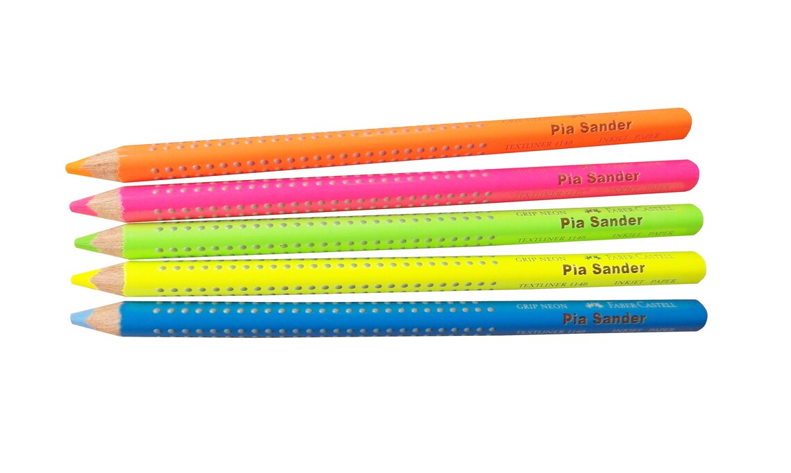 Faber-Castell 5 Neon-Jumbo-Grip-Stifte mit Namen | Etsy.de