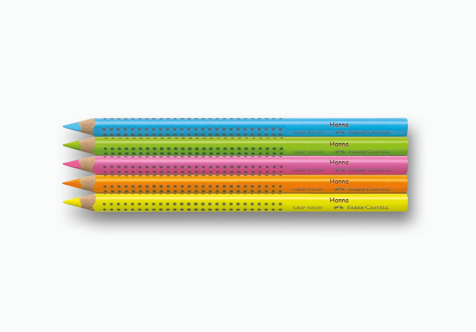 Faber-Castell, 5 Neon-Jumbo-Grip-Stifte mit Namen - Etsy.de