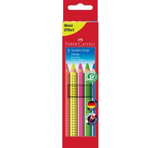 Faber-Castell, 5 Neon-Jumbo-Grip-Stifte mit Namen - Etsy.de