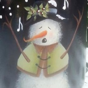 Christmas Musical Snowman Christmas Holiday Winter Tole Painting ...
