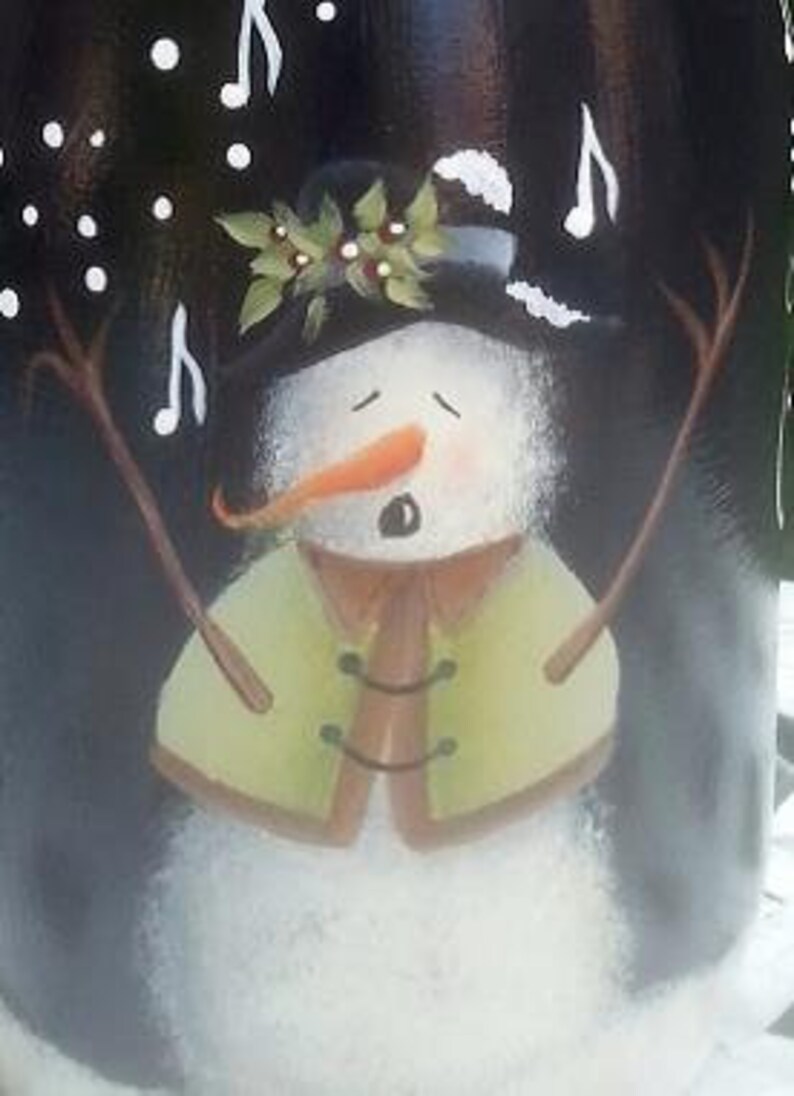 Christmas Musical Snowman Christmas Holiday Winter Tole Painting ...