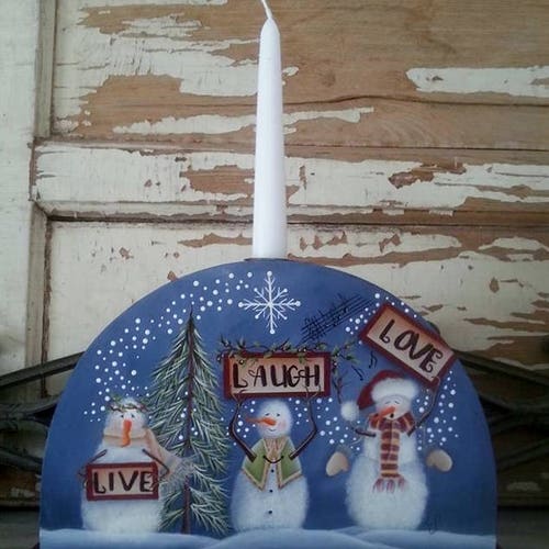 Tree Trimming Snowman Christmas Holiday Winter Tole Painting - Etsy