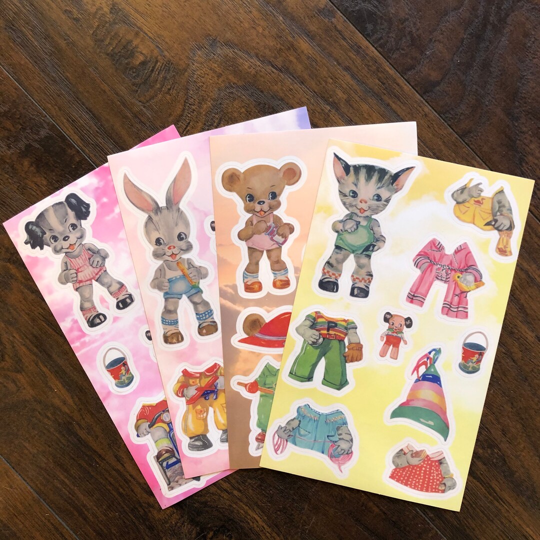 Ruth E Newton Paper Doll Sticker Set - Etsy