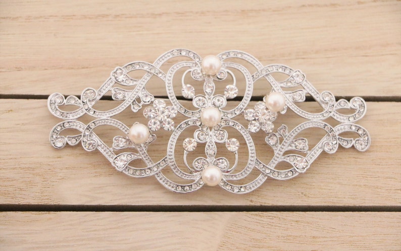 Crystal Rhinestone Broochdress Pin Sash Broochlarge Etsy