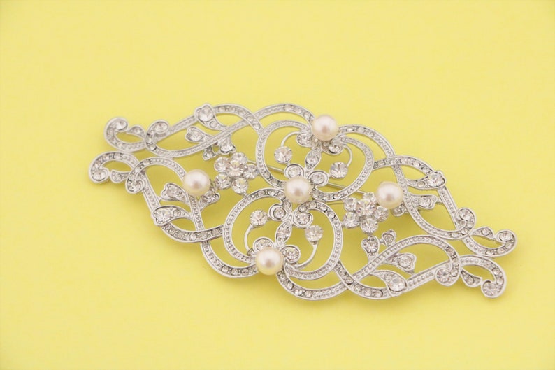 Crystal Rhinestone Broochdress Pin Sash Broochlarge Etsy