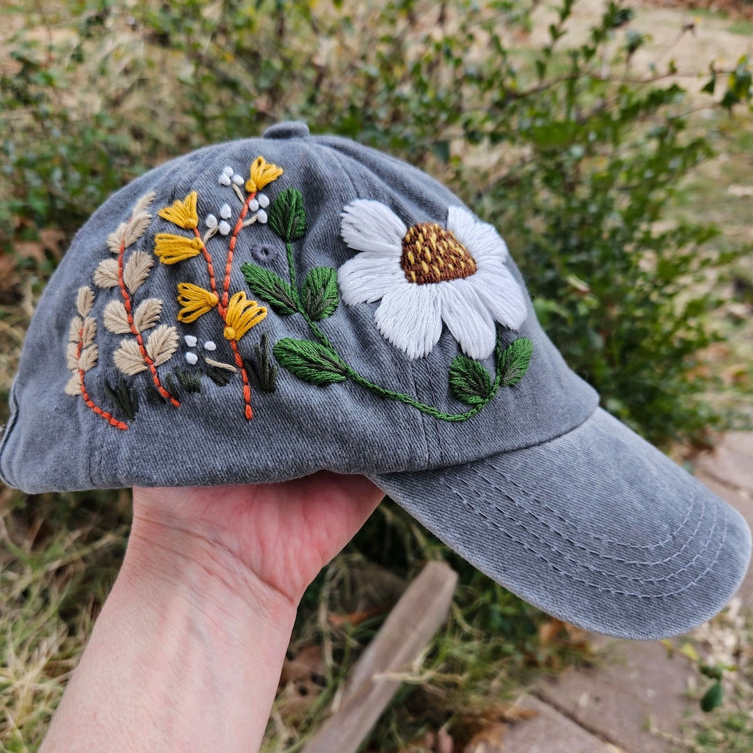 Hand Embroidered Cap - Etsy