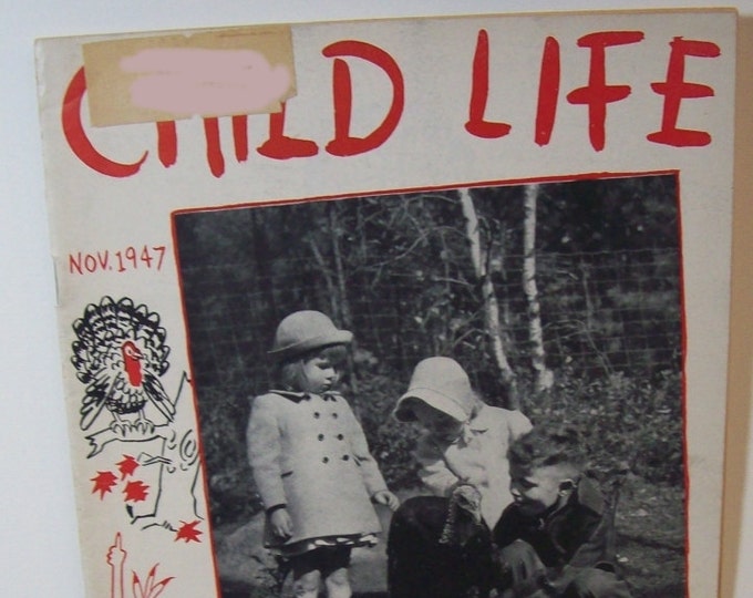 Vintage, Rare Child Life Magazine November 1947 Cute Children's ...