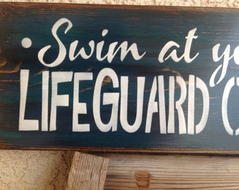 Lifeguard signs | Etsy