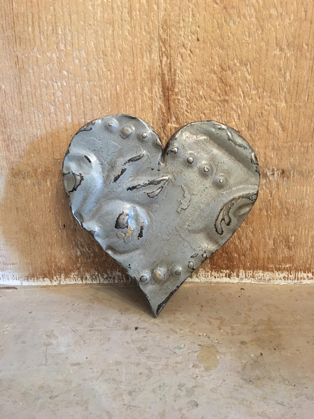 Heart Designed With Antique Tin Ceiling Tile in Pale Blue - Etsy