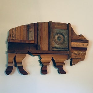 Buffalo/bison/tatonka Wall Hanging Designed With Wood Architectural ...