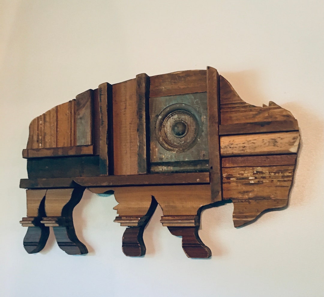Buffalo/bison/tatonka Wall Hanging Designed With Wood Architectural ...