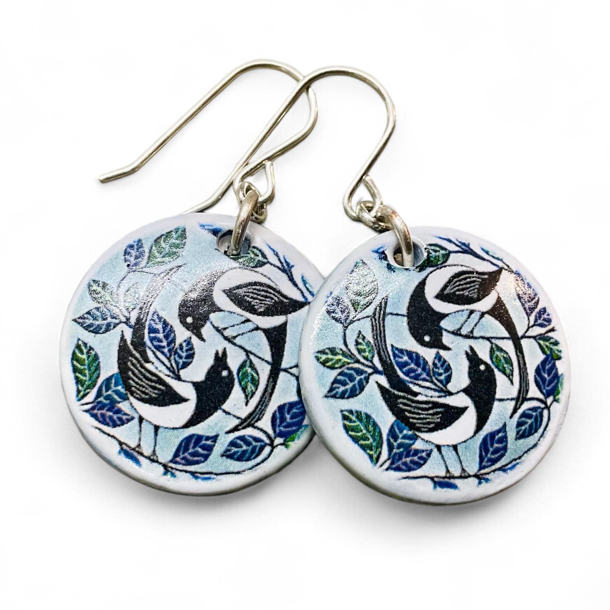 Handmade Ceramic Magpie Earrings: Sterling Silver Bird Jewellery - Etsy