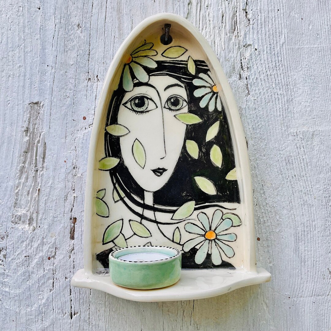 WALL SHRINE SHELF Candle Holder Wall Shrine Bohemian Breeze Wall Art ...