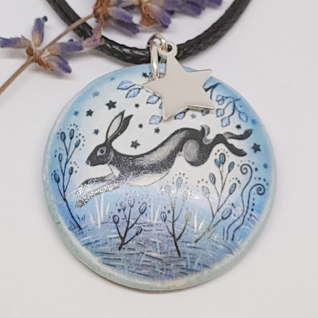 HARE PENDANT - Handmade Ceramic Pendant - Hare Necklace - Hare Art ...