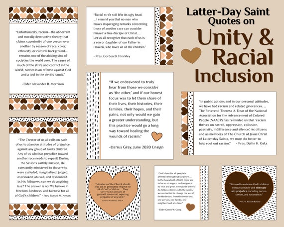 LDS Inclusion Quotes Unity and Racial Inclusion Fight - Etsy