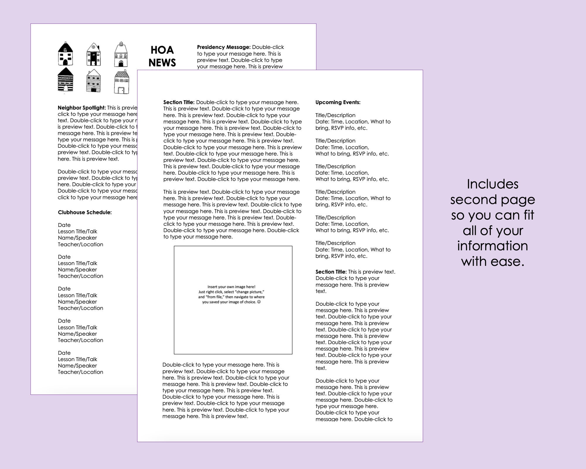 Newsletter Template Editable Microsoft Word Instant Download Printable ...