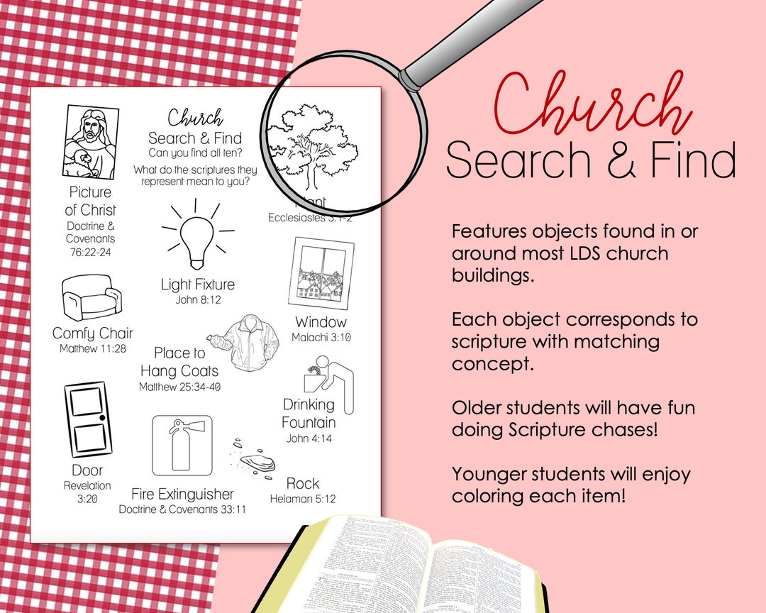LDS Lesson Activity Search and Find for Church Building - Primary ...