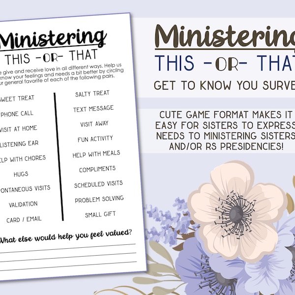 Ministering Assignment Cards - Etsy