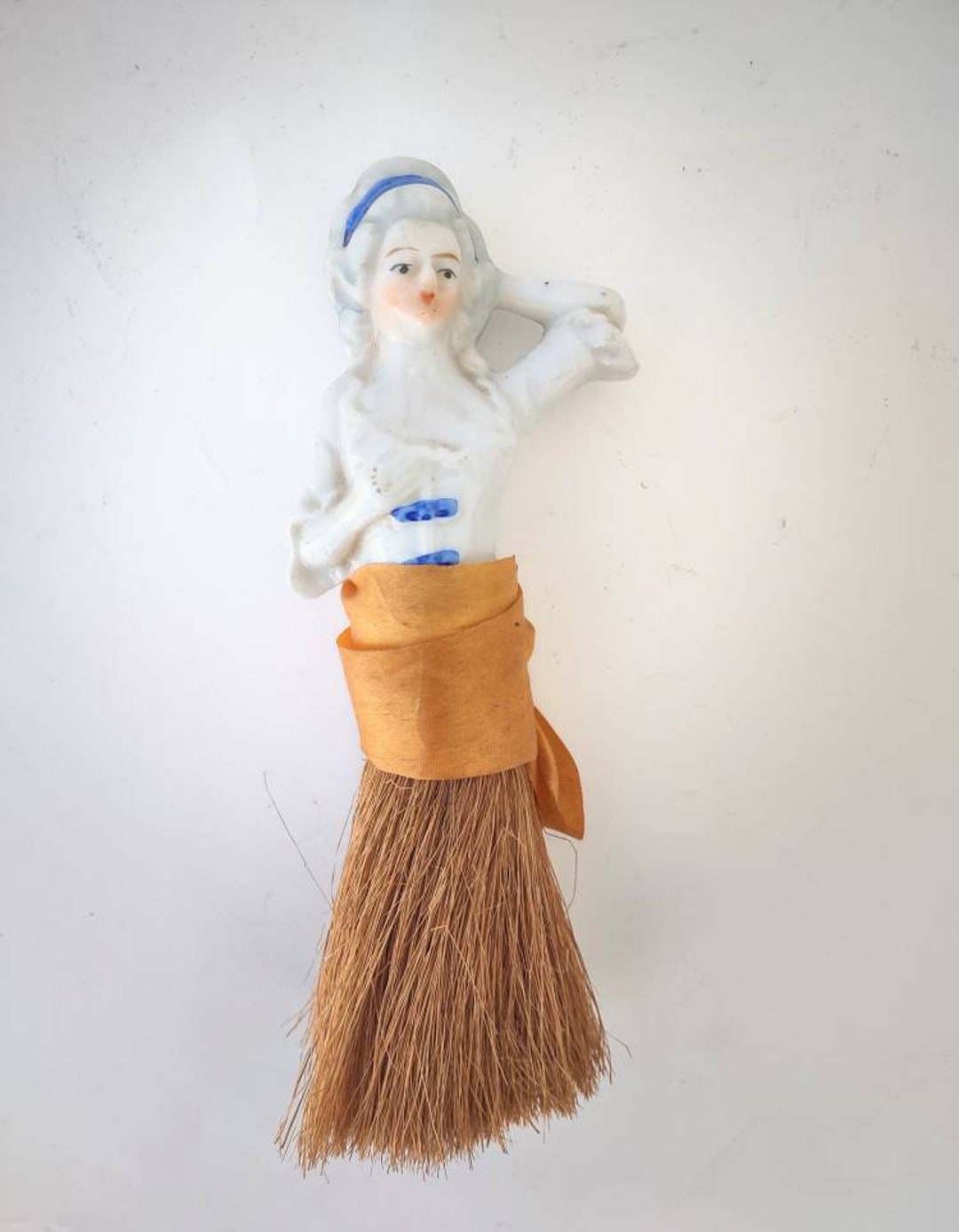 Half Doll Whisk Brush Porcelain Half Doll Whisk Broom Antique - Etsy