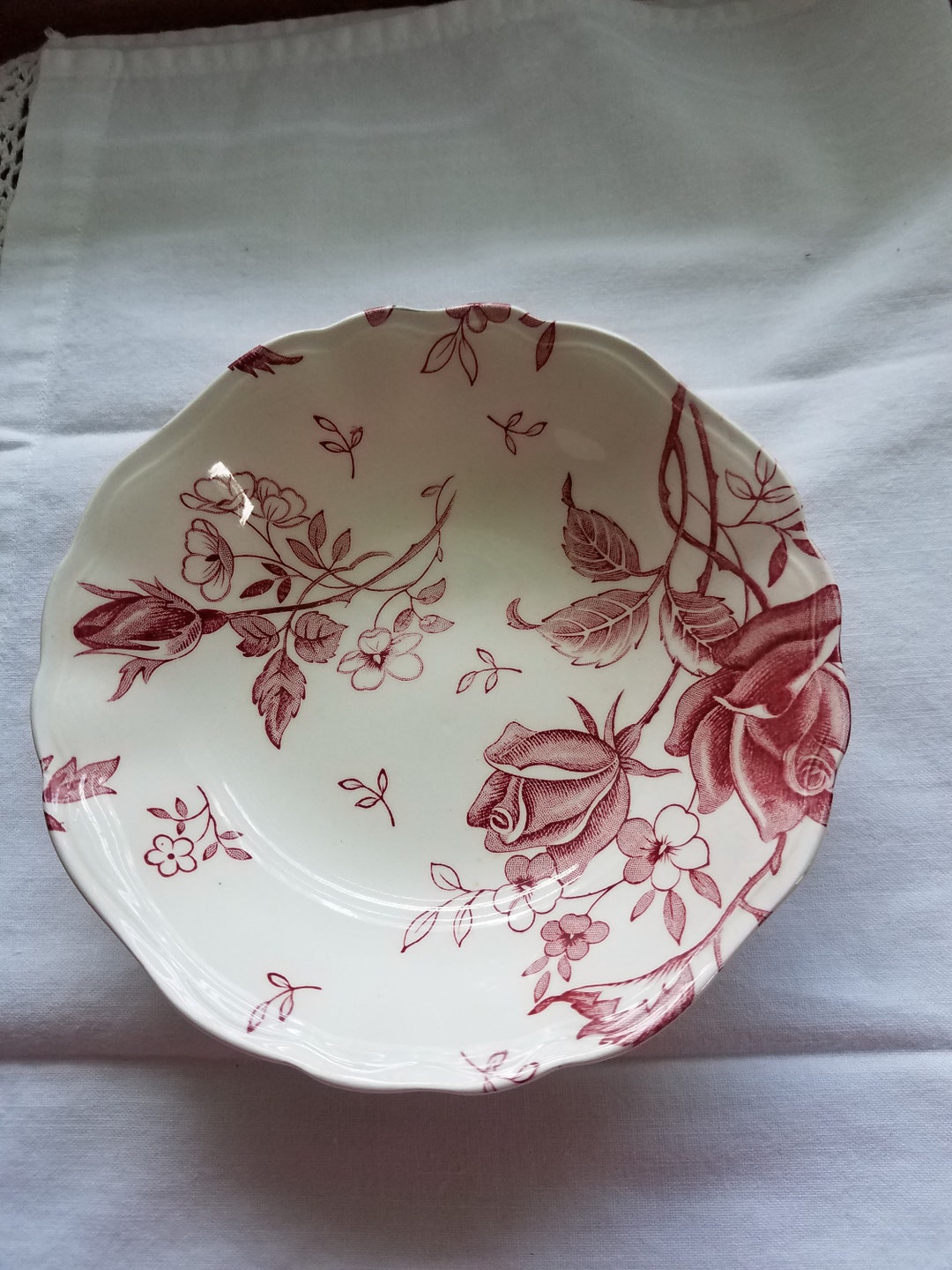 Staffordshire Small Bowl Red Roses England Bowl Tudor Roses - Etsy