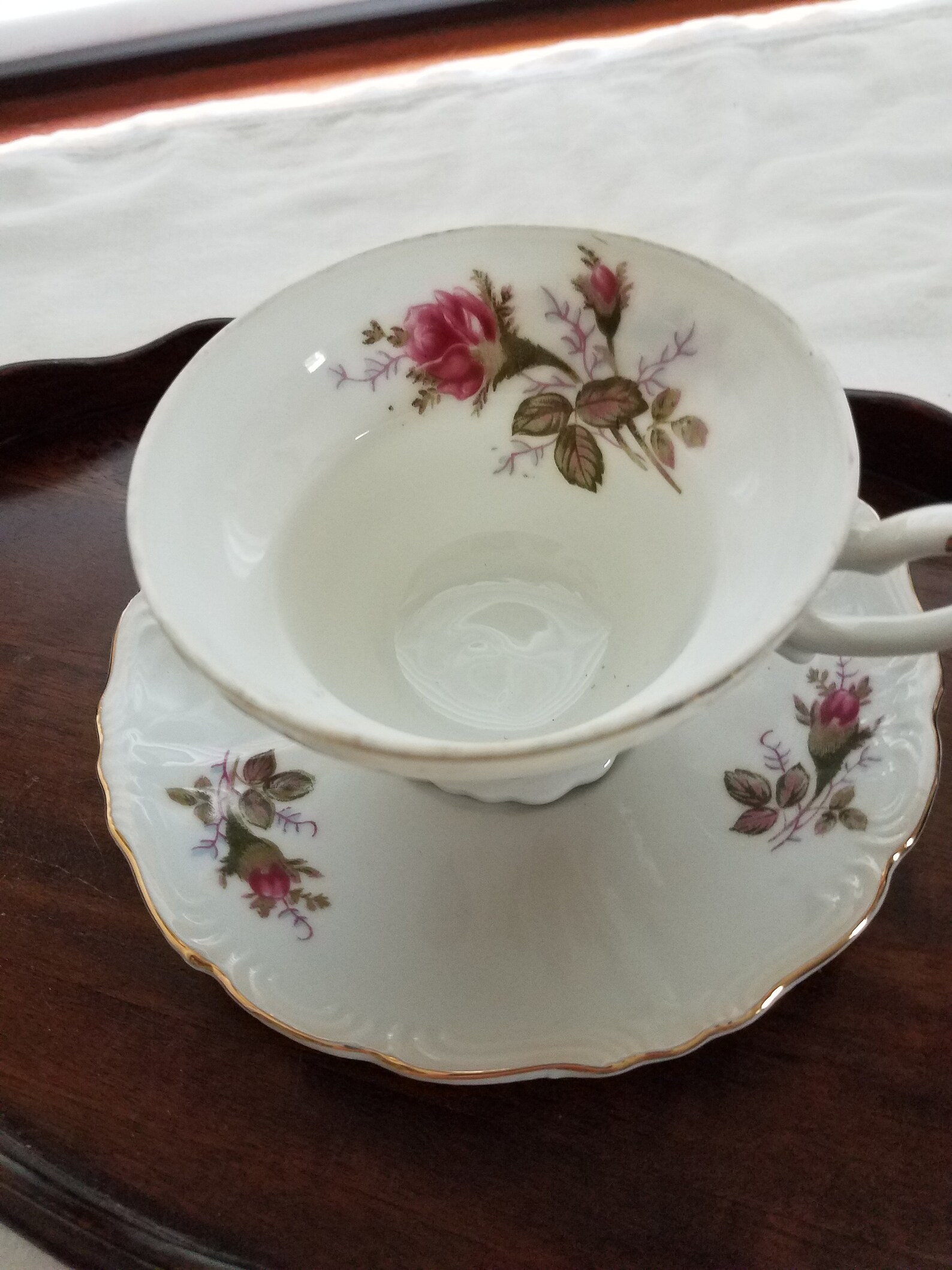 Moss Rose Teacup and Saucer Set Made Injapan Collectible Moss Rose ...