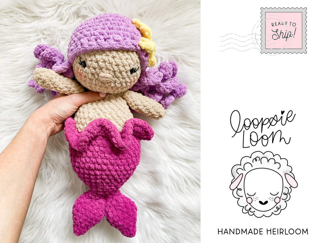 Mermaid Doll | Handmade Mermaid | Merbaby Lovie | Crochet Mermaid Doll ...