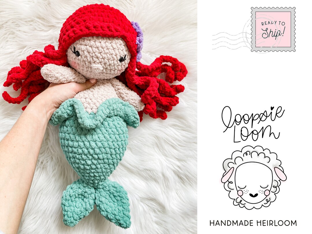 Mermaid Doll | Handmade Mermaid | Ariel Inspired Doll | Crochet Mermaid ...