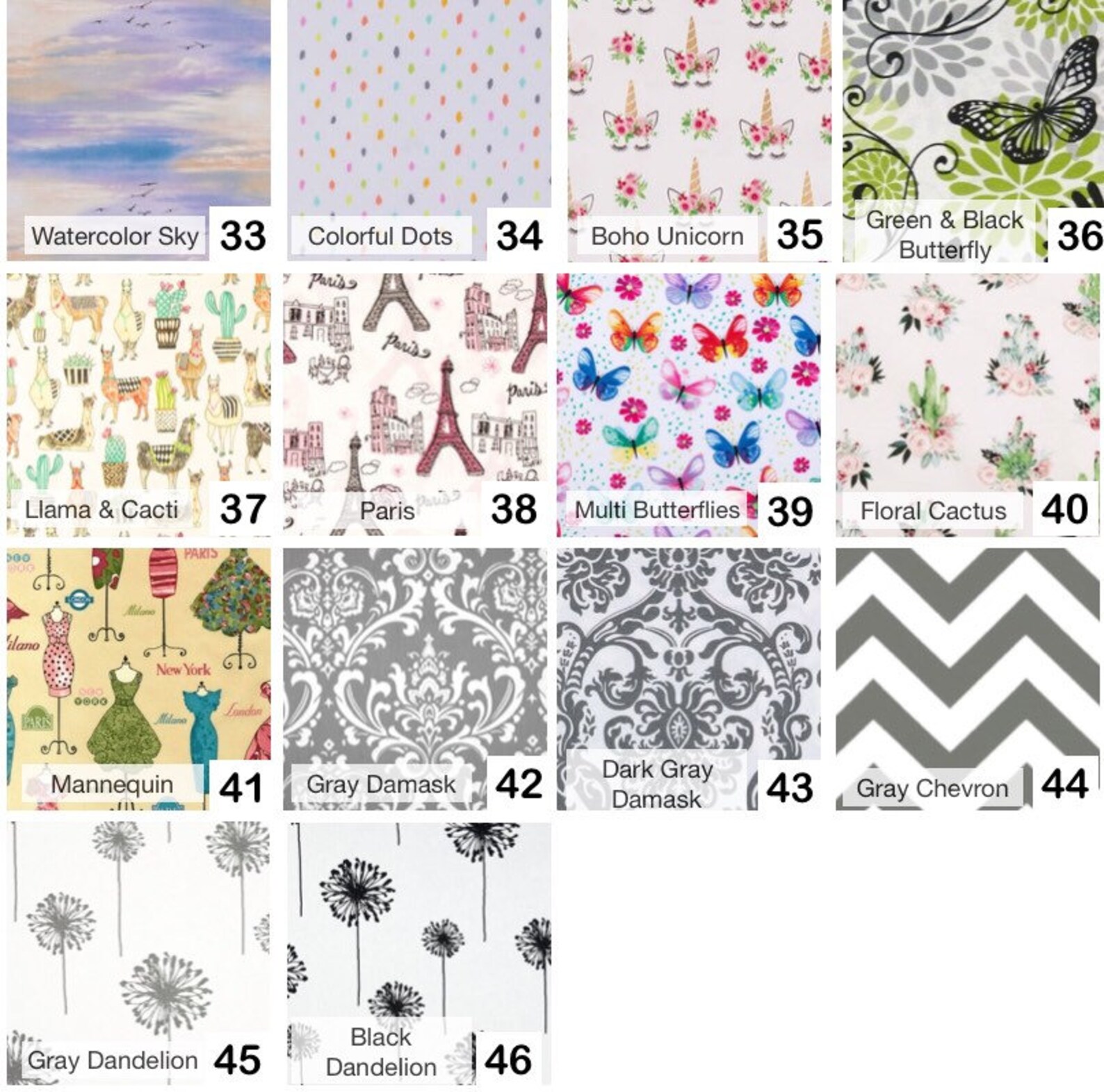 Fabric Options - Etsy