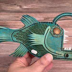Angler Fish Phone Holder, Fish Business Card Holder, Lighted Fish Phone ...
