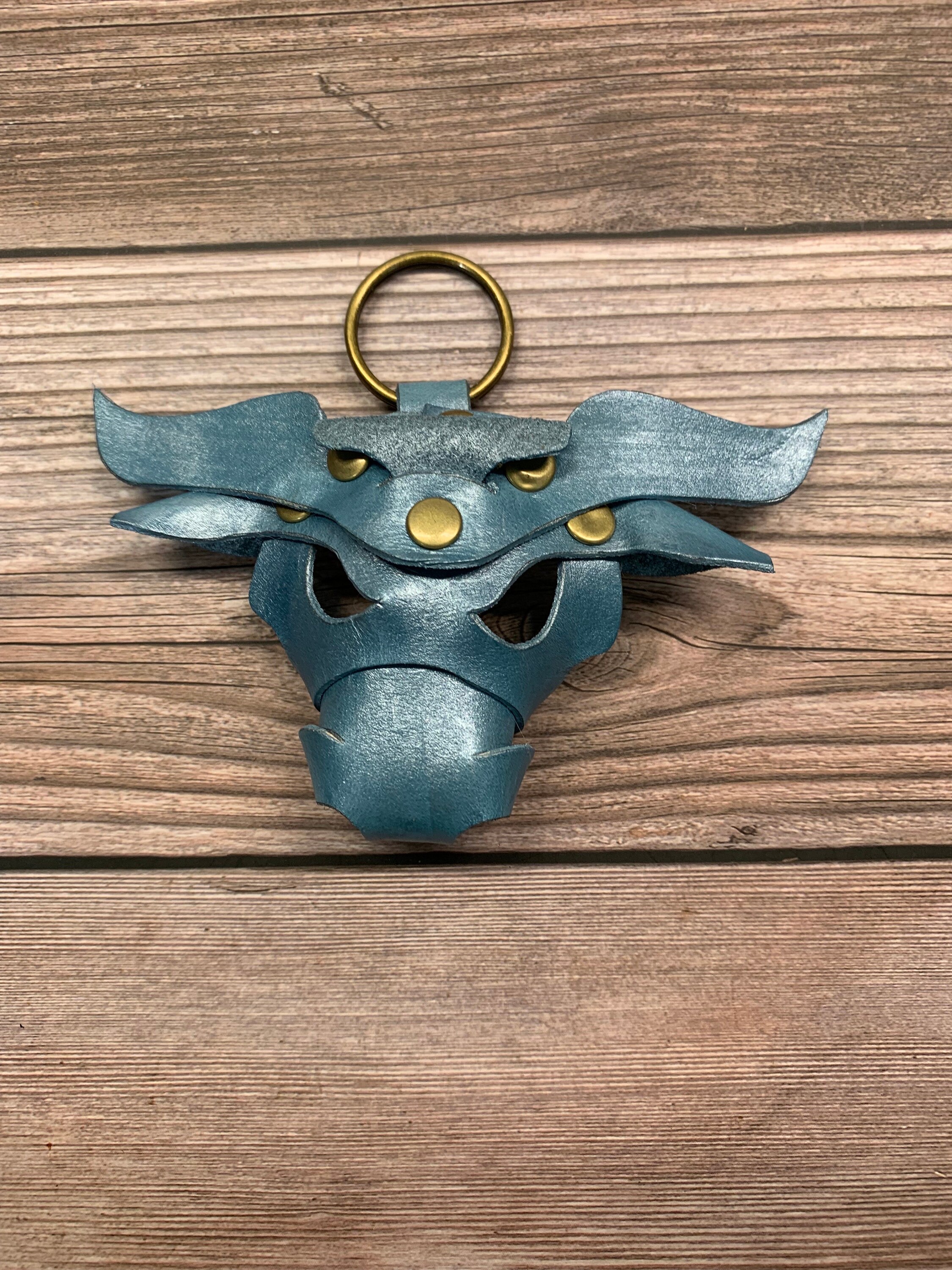 Bull Head Key Fobs, Leather Bull Keychain - Etsy