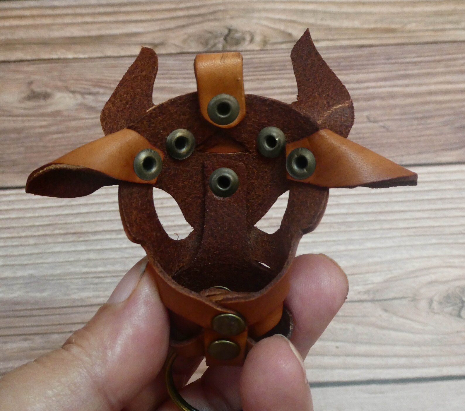 Bull Head Key Fobs, Leather Bull Keychain - Etsy