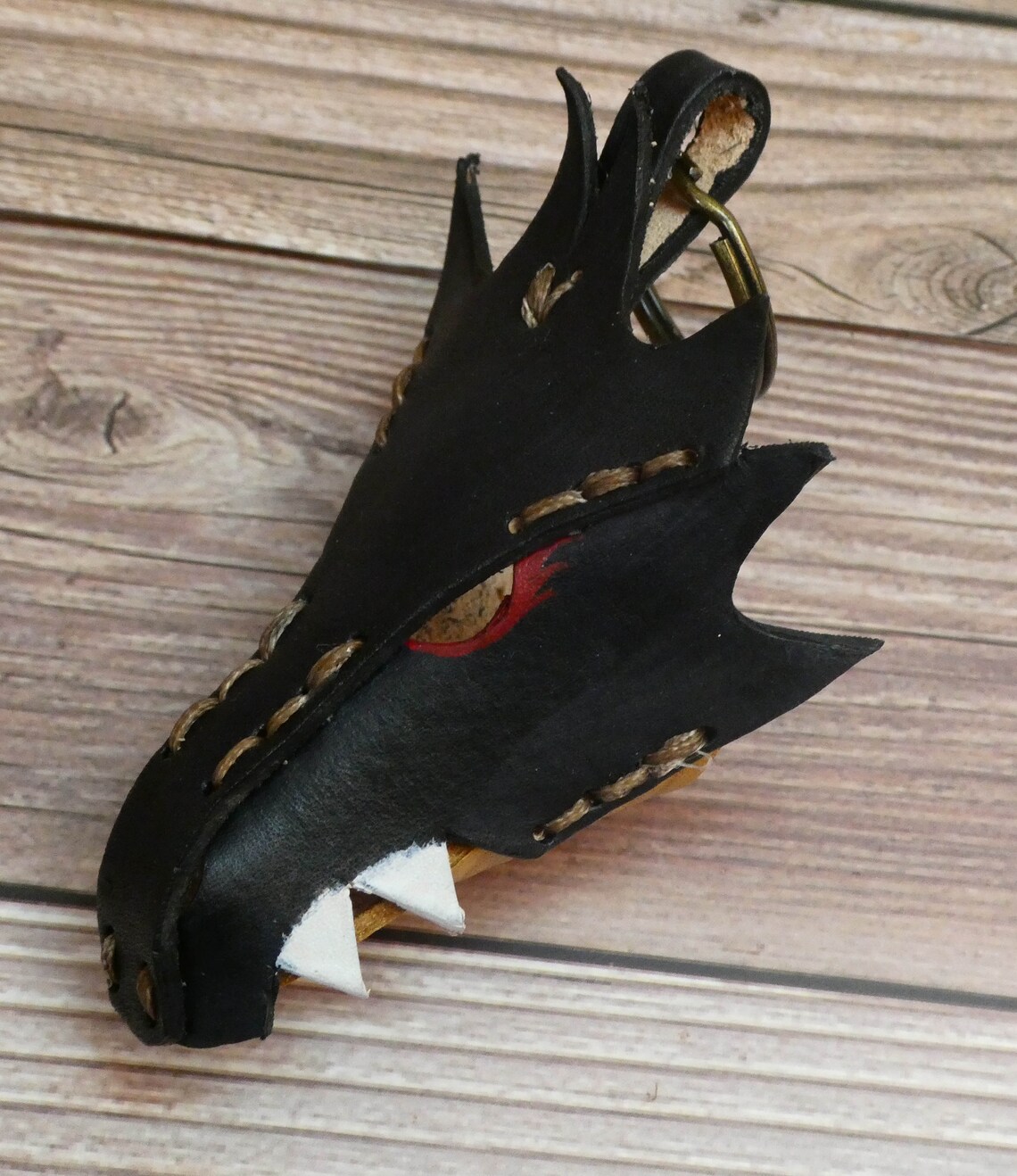 Dragon Head Key Fob Leather Dragon Key Chain leather dragon | Etsy