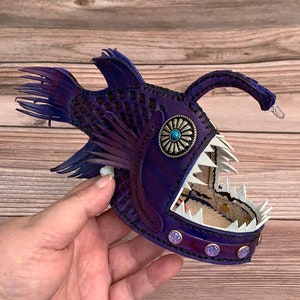 Angler Fish Phone Holder, Fish Business Card Holder, Lighted Fish Phone ...