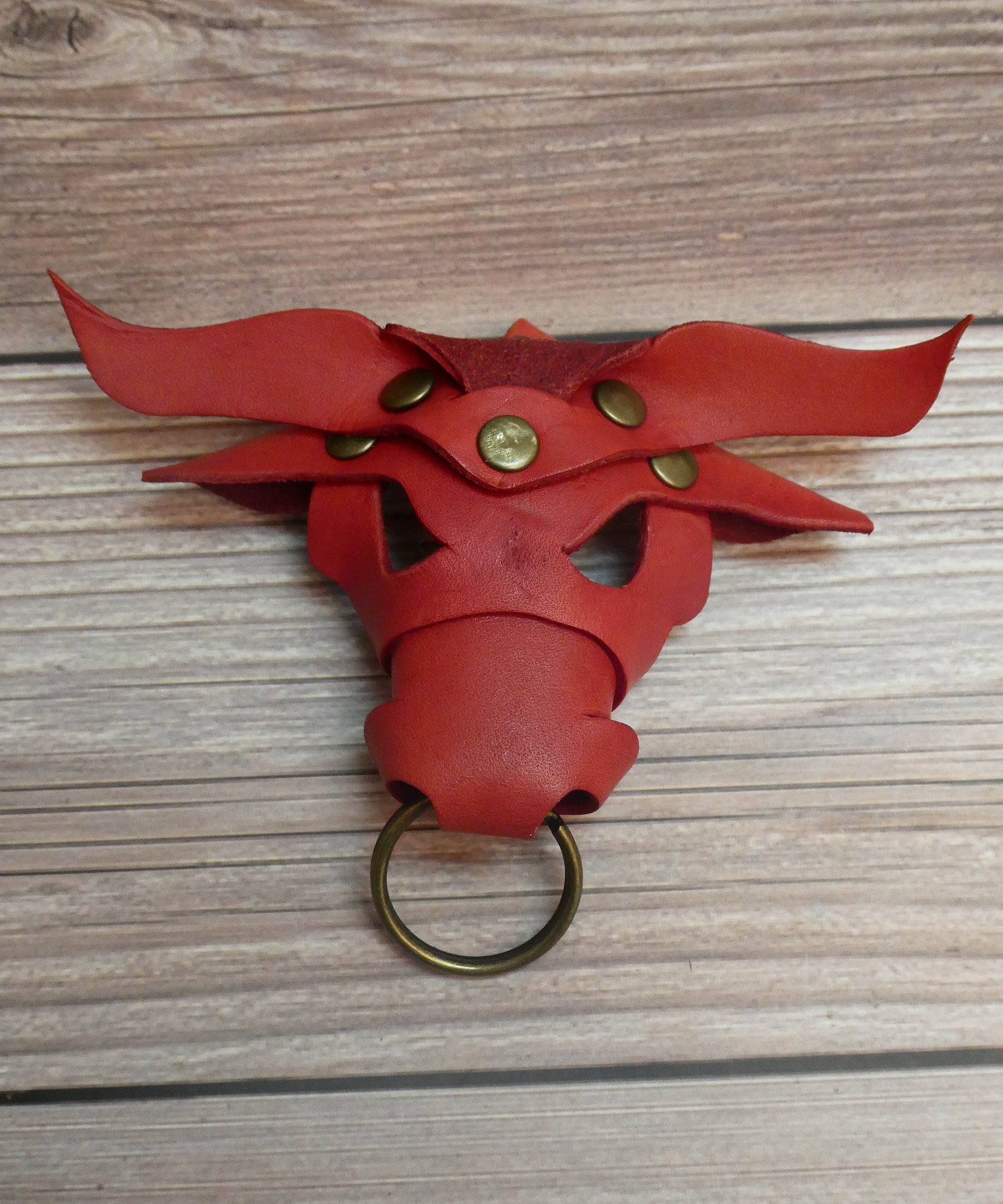 Bull Head Key Fobs, Leather Bull Keychain - Etsy