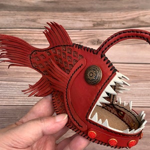 Angler Fish Phone Holder, Fish Business Card Holder, Lighted Fish Phone ...