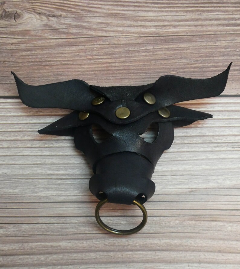 Bull Head Key Fobs, Leather Bull Keychain - Etsy