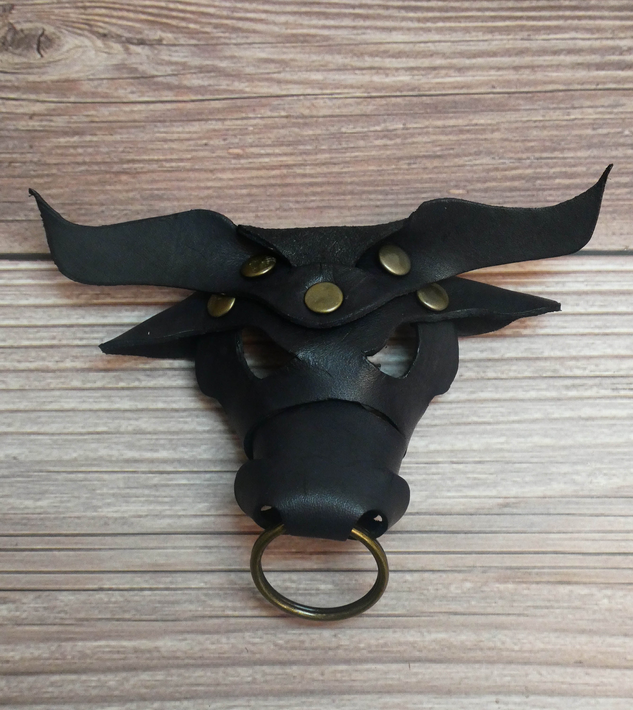 Bull Head Key Fobs, Leather Bull Keychain - Etsy
