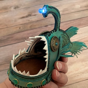 Angler Fish Phone Holder, Fish Business Card Holder, Lighted Fish Phone ...