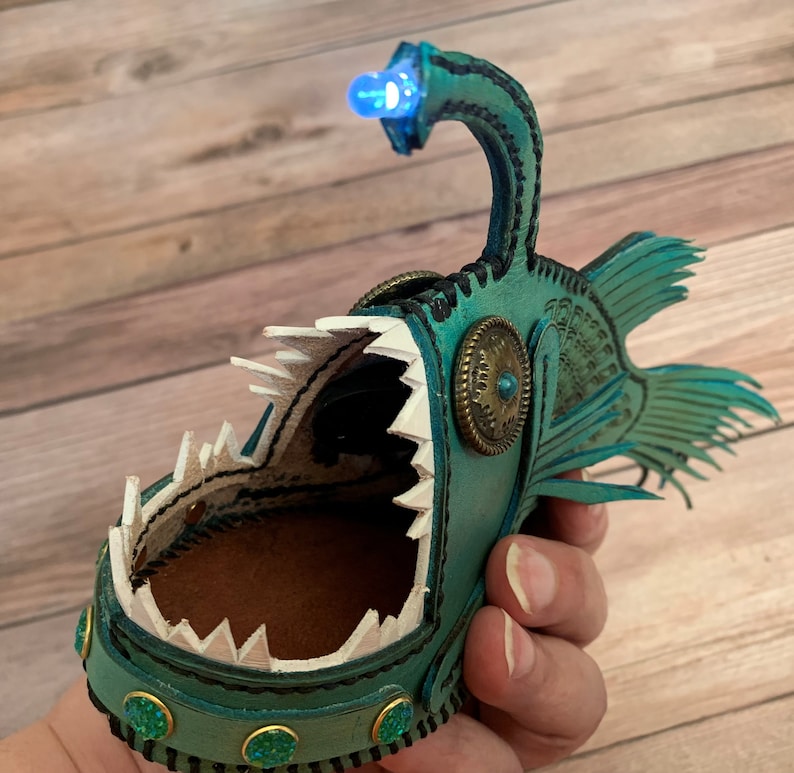 Angler Fish Phone Holder, Fish Business Card Holder, Lighted Fish Phone ...