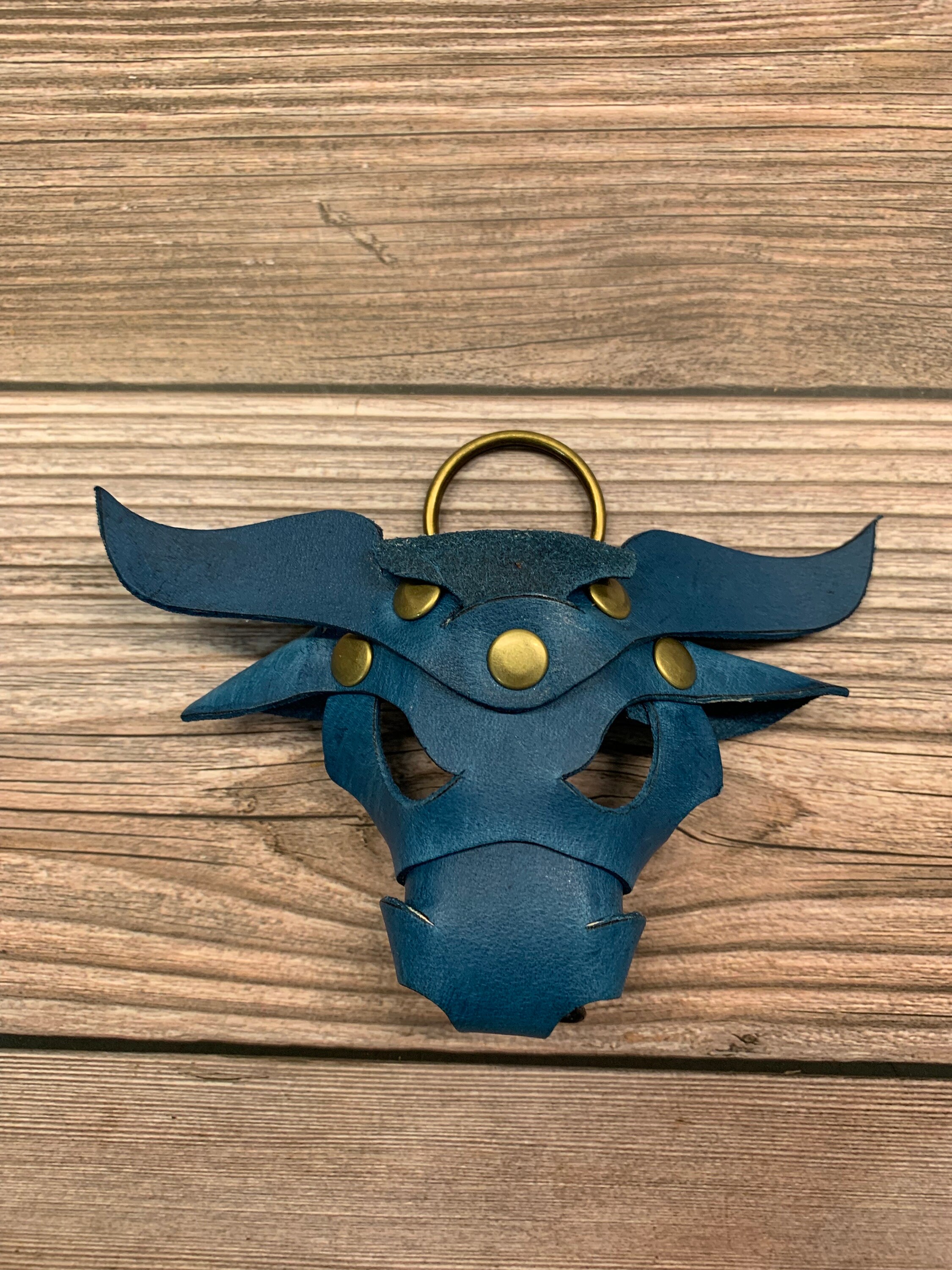 Bull Head Key Fobs, Leather Bull Keychain - Etsy