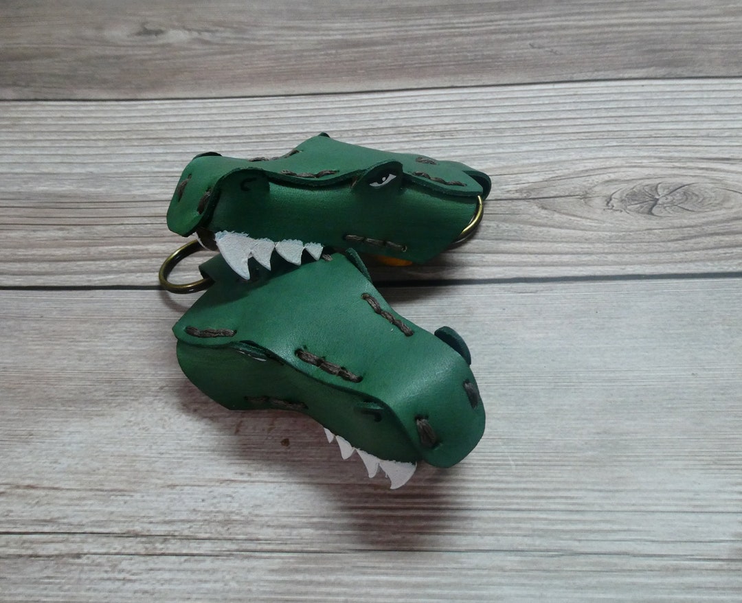 Gator Head Key Fobs, Leather Alligator Keychain, Gator Key Chain ...