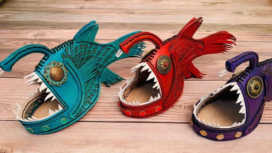 Angler Fish Phone Holder, Fish Business Card Holder, Lighted Fish Phone ...